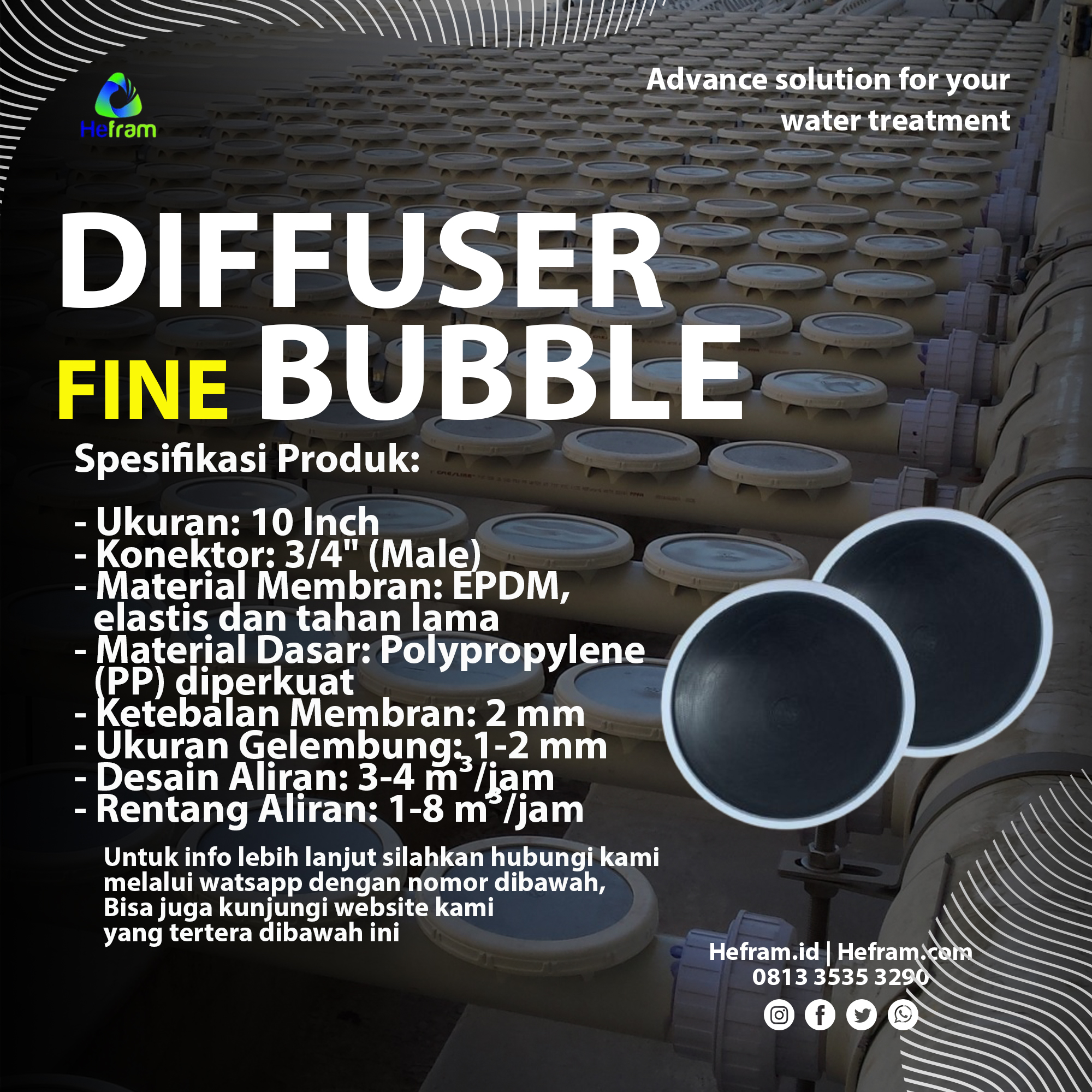 Air Bubble Diffuser - PT. Hefram Asasta Indonesia